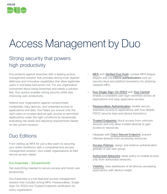 Access Management by Duo