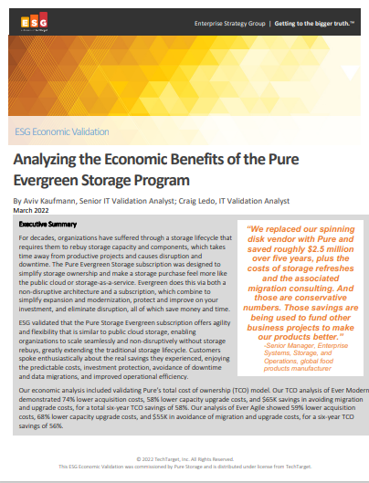 The Economic Benefits of the Pure Evergreen Storage Program